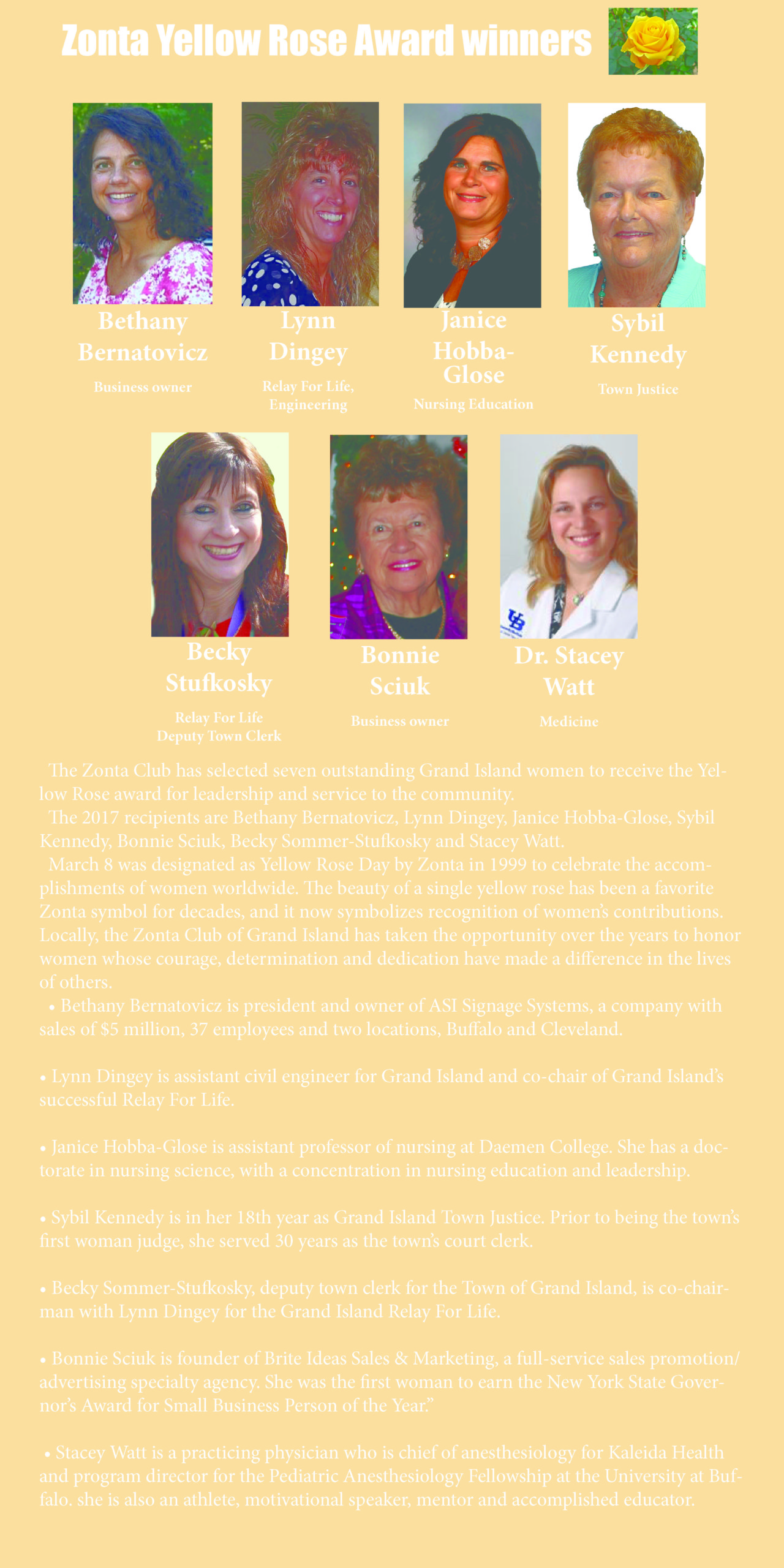 Zonta Yellow Rose Award | Zonta Club of Grand Island